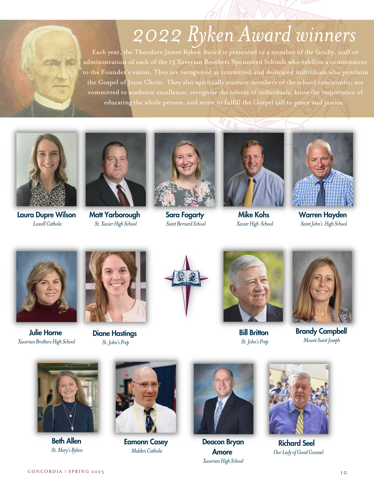 2022 Ryken Award Winners - Xaverian Brothers Sponsored Schools
